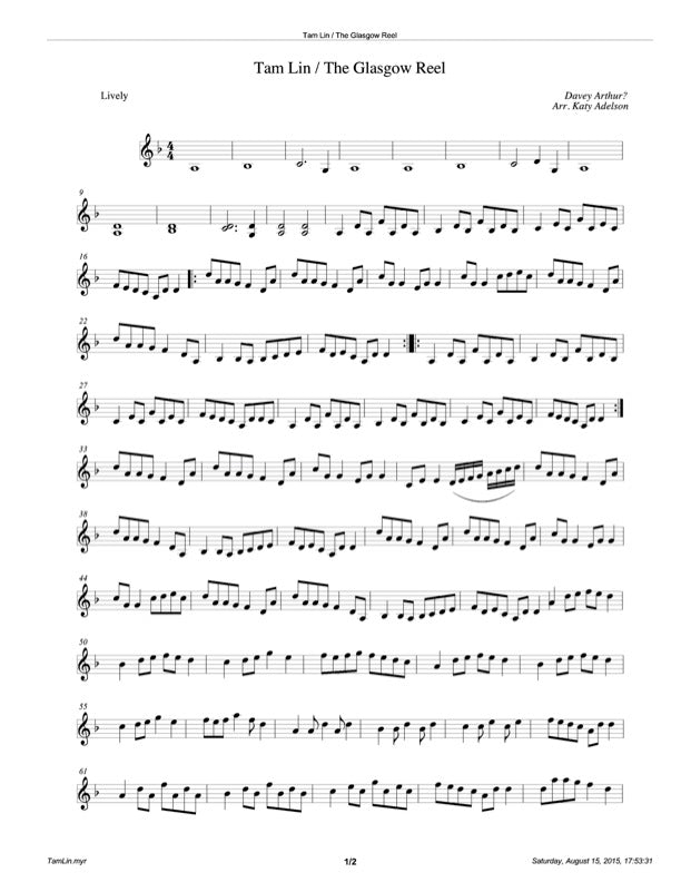 Tam Lin - Arranged by Katy Adelson – Golden Aspen Music